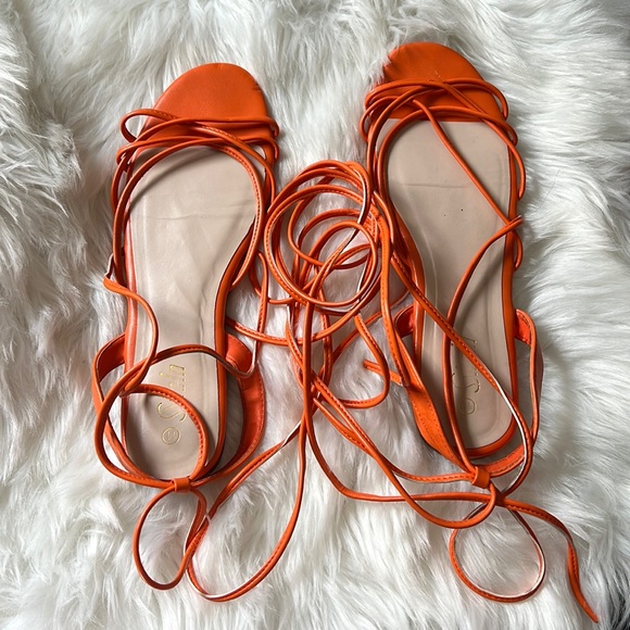 Shoes | Shein Wrap Around Orange Sandals | Poshmark